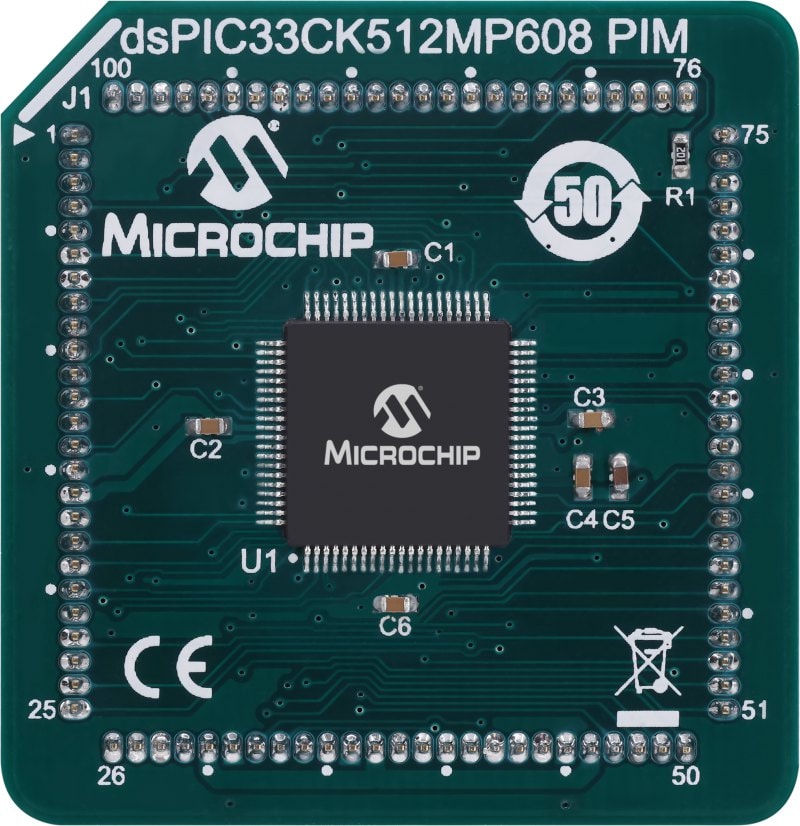 dsPIC33CK512MP608 GENERAL PURPOSE PLUG-IN MODULE