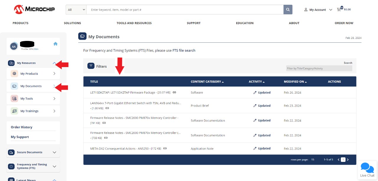 Secure Document Extranet User Guide | Microchip Technology